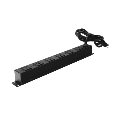 Tomacorriente multiple horizontal para rack de 19in, 6 contactos (THE0 ...